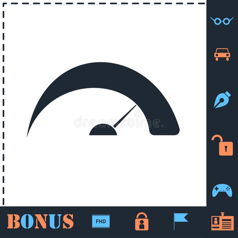 Speed icon flat stock vector. Illustration of broadband - 146419776