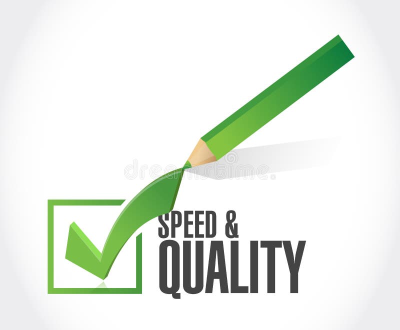 Speed and Quality Check Mark Sign Stock Illustration - Illustration of ...