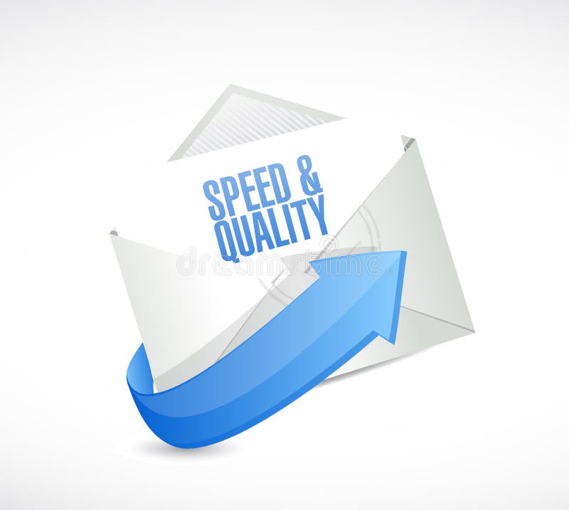 Speed and Quality Mail Sign Illustration Stock Illustration ...