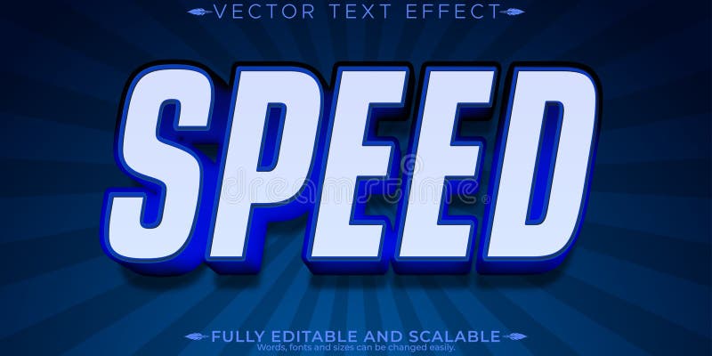 Speed Race Text Effect, Editable Fast and Sport Text Style Stock Vector ...