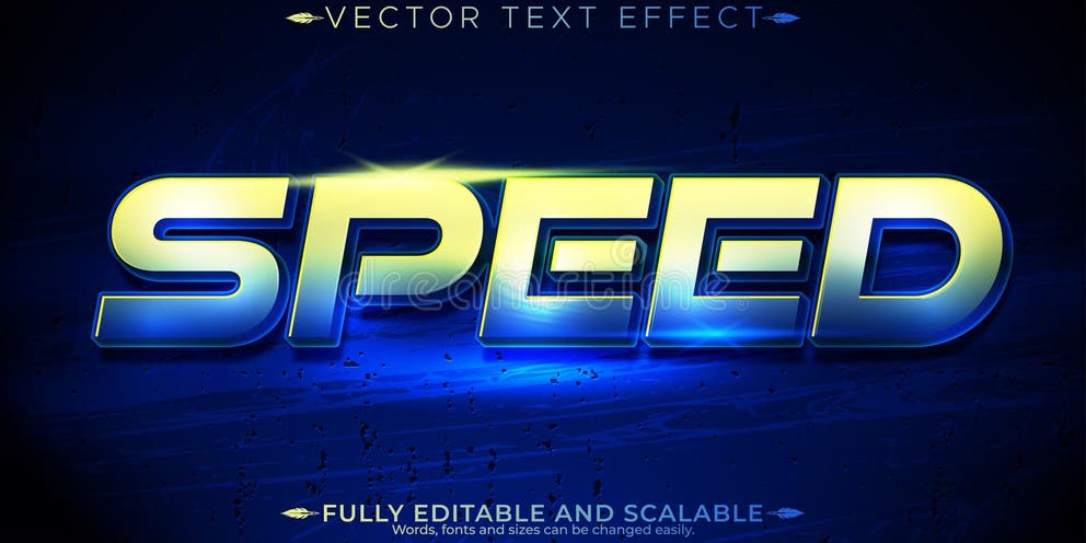 Speed Race Text Effect, Editable Fast and Sport Text Style Stock Vector ...