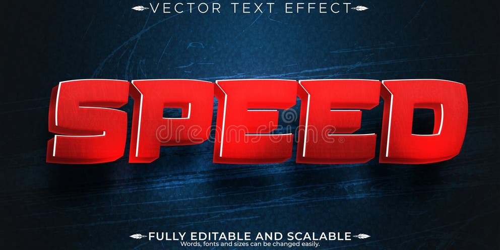 Speed Race Text Effect, Editable Fast and Sport Text Style Stock Vector ...