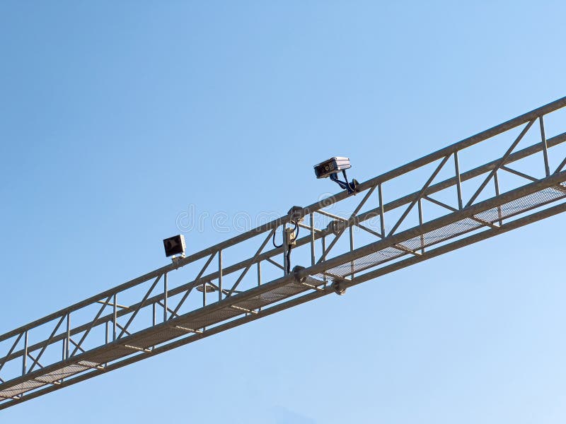 Speed Radar Camera on the Platform on the Highway Stock Image - Image ...