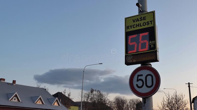 The Speed Radar Camera Showing the Current Velocity of a Driving Car ...