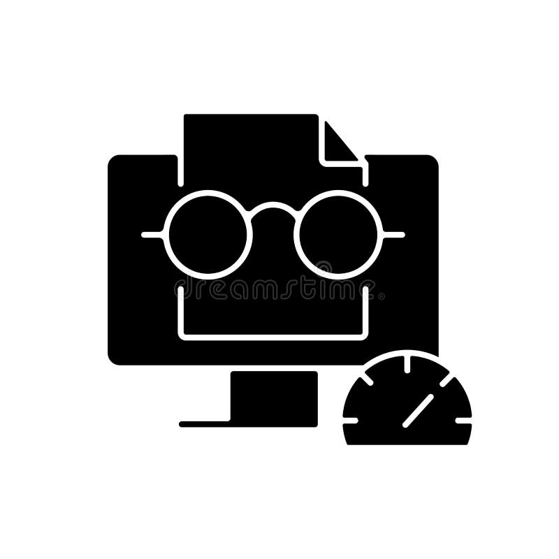 Speed Reading Black Glyph Icon Stock Vector - Illustration of online ...