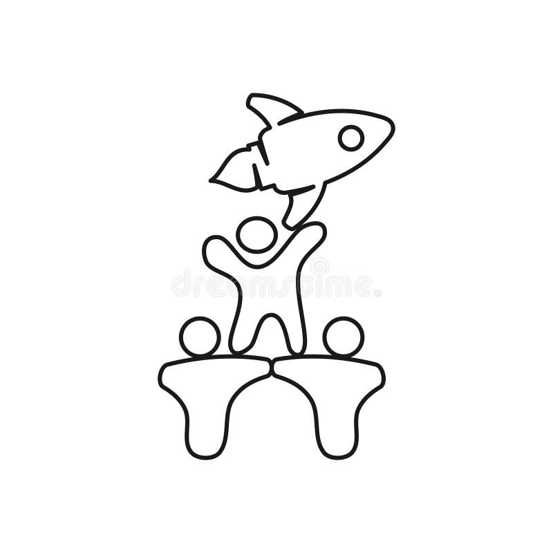 Rocket Commitment Teamwork Together Black Logo Stock Vector - Illustration of corporate ...