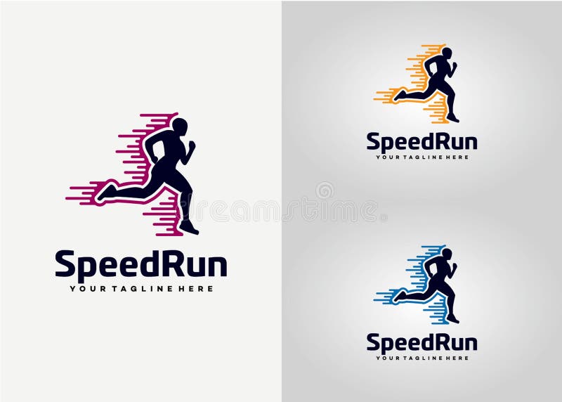 Speed Run Logo Design Template Stock Vector - Illustration of fitness ...
