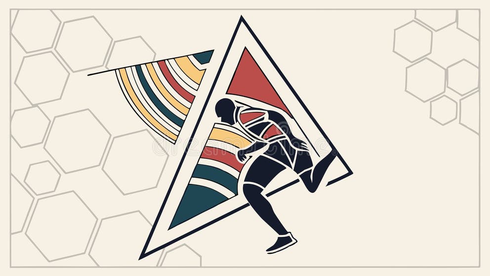 Speed Runner Vector in Triangle Design with Geometric Background ...