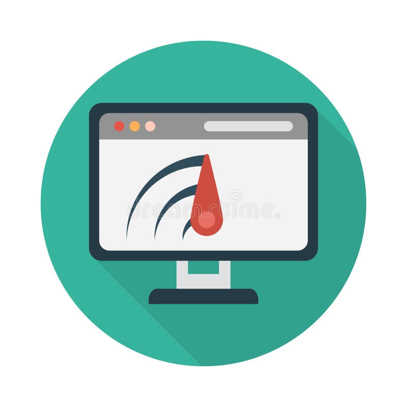 Speed Screen Vector Flat Color Icon Stock Illustration - Illustration ...