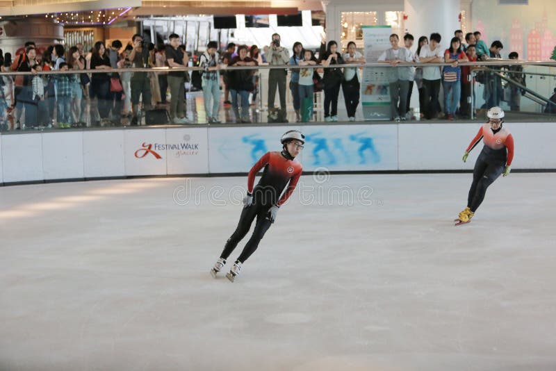 Speed Skaters during a Race Editorial Stock Photo - Image of skater ...