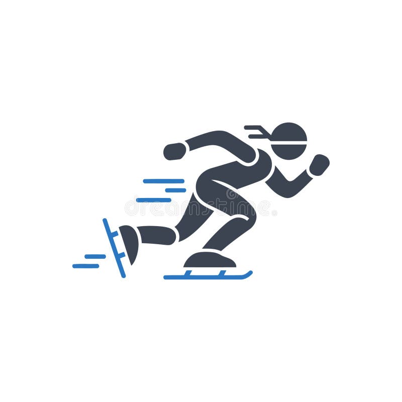 Speed Skating Icon stock vector. Illustration of skating - 374474826