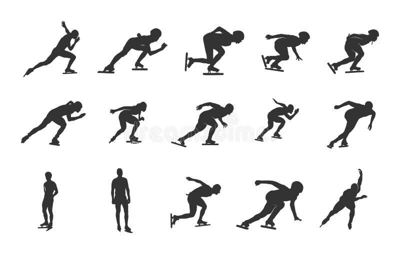 Speed Skating Silhouettes, Speed Skater Silhouette, Speed Skating ...