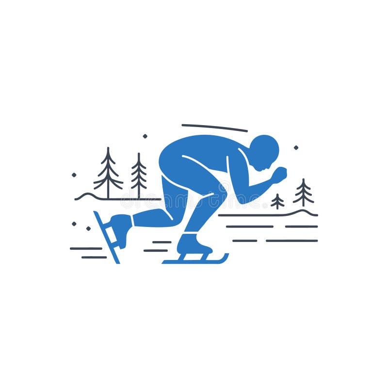 Speed Skating Winter icon stock vector. Illustration of sports - 373828170