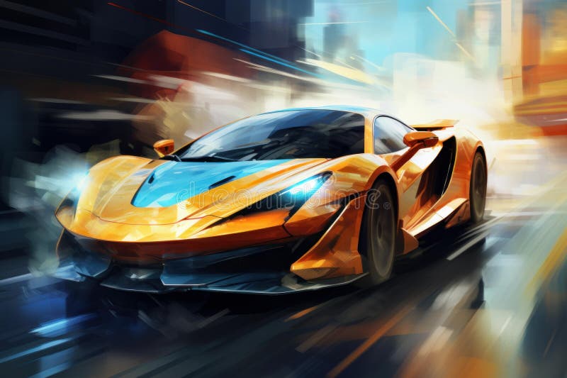 Speed Sport Car. Generate Ai Stock Photo - Image of asphalt, luxury ...
