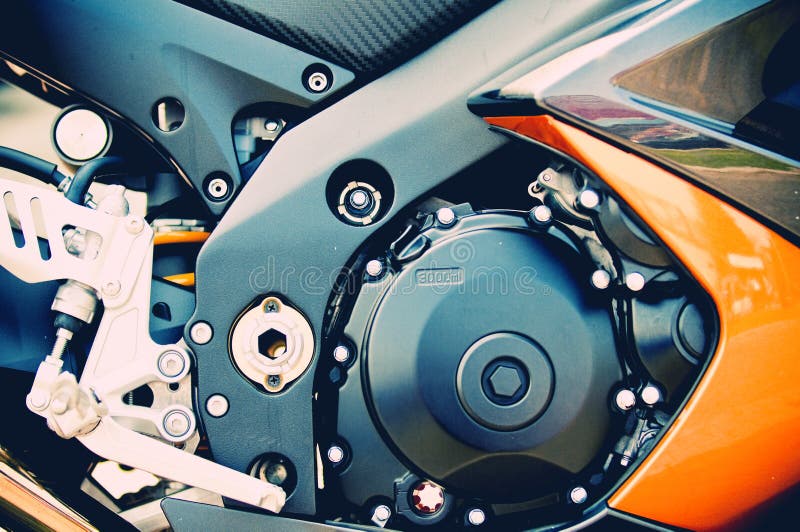 Speed Sport Motorcycle Engine Stock Image - Image of hoses, detail: 8927493