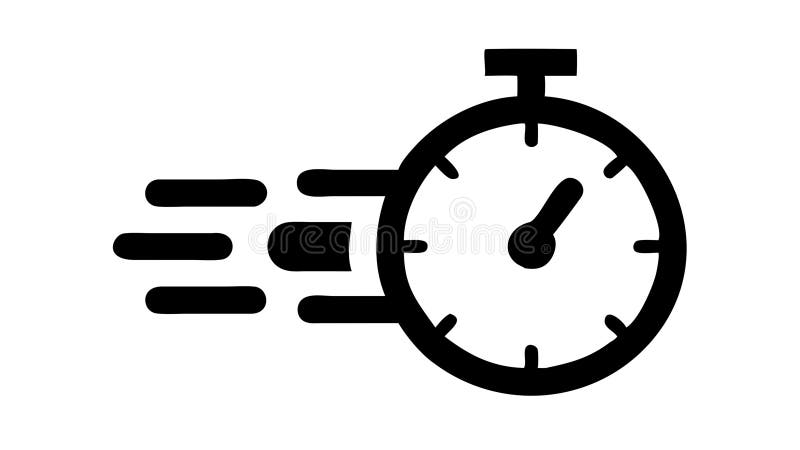Speed Stopwatch Icon. Fast Performance Time Efficiency, Vector Design ...
