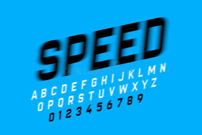 Speed Style Font, Alphabet Letters Stock Vector - Illustration of rapid ...