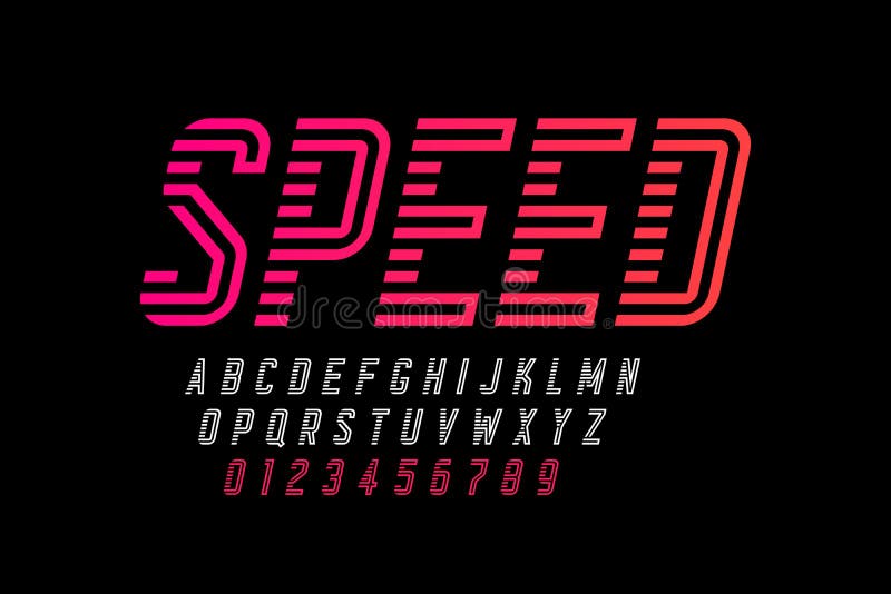 Speed style font stock vector. Illustration of speed - 136351064