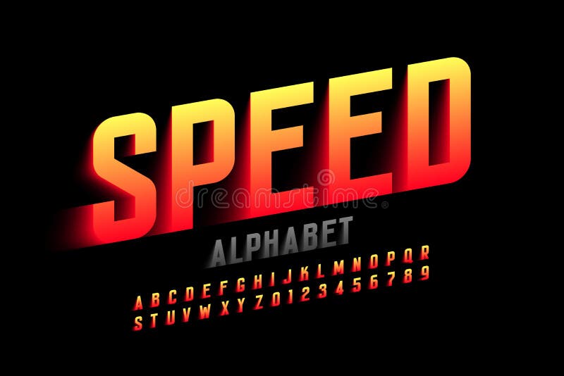 Speed style font stock vector. Illustration of alphabet - 155421636