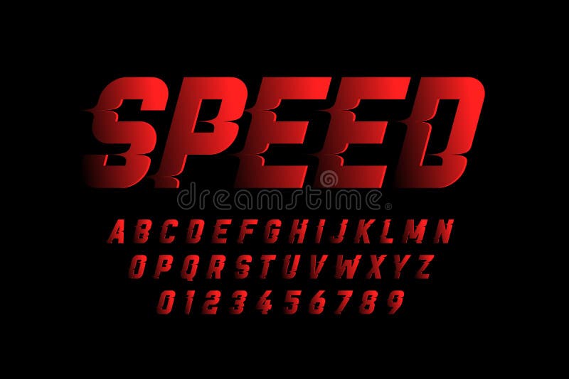 Speed style font stock vector. Illustration of font - 176271822
