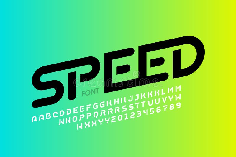 Speed style font design stock vector. Illustration of font - 230882810