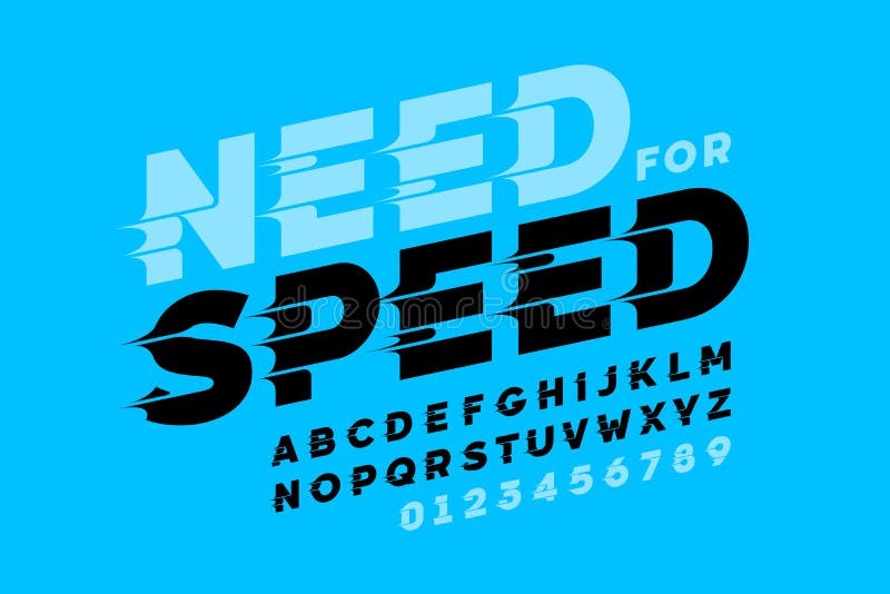 Speed style font design stock vector. Illustration of quickness - 225088186