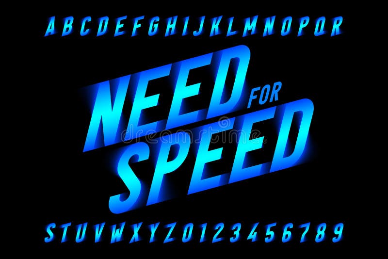 Speed Style Font, Need for Speed Stock Vector - Illustration of hurry ...