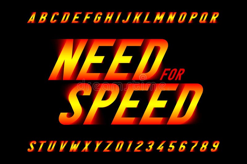 Speed Style Font, Need for Speed Stock Vector - Illustration of pace ...