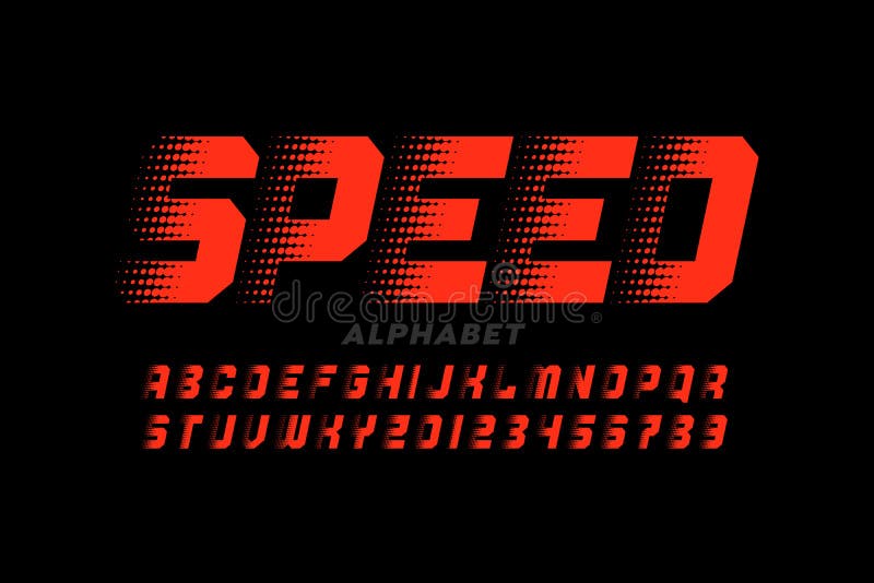 Speed style font stock vector. Illustration of move - 218769126