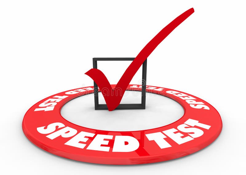 Speed Test Check Mark Box Evaluate Performance Success 3d Illustration ...