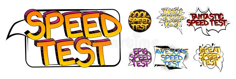 Speed Test Comic Book Style Cartoon Words Stock Vector - Illustration ...