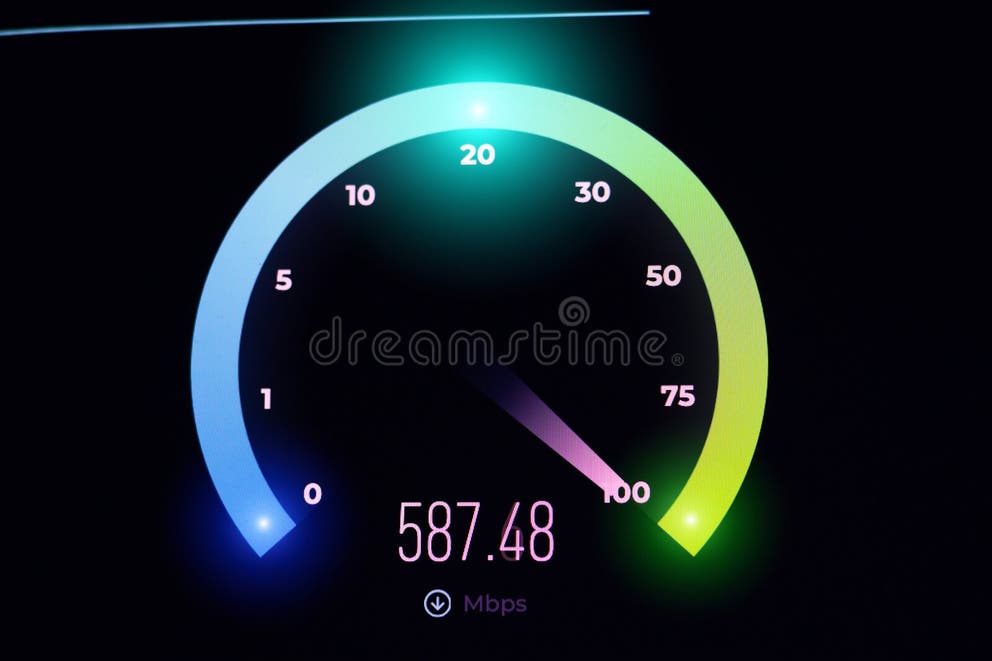 Speed Test of Internet Connection. Network Performance Information ...