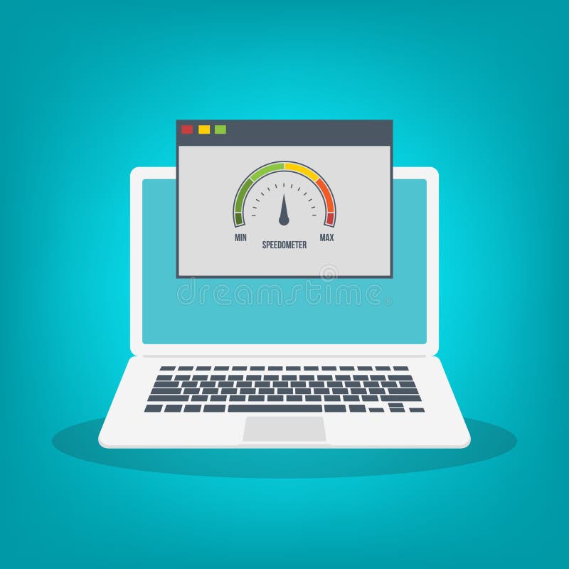 Speed Test on Laptop. Speedometer Internet Speed . Website Speed ...