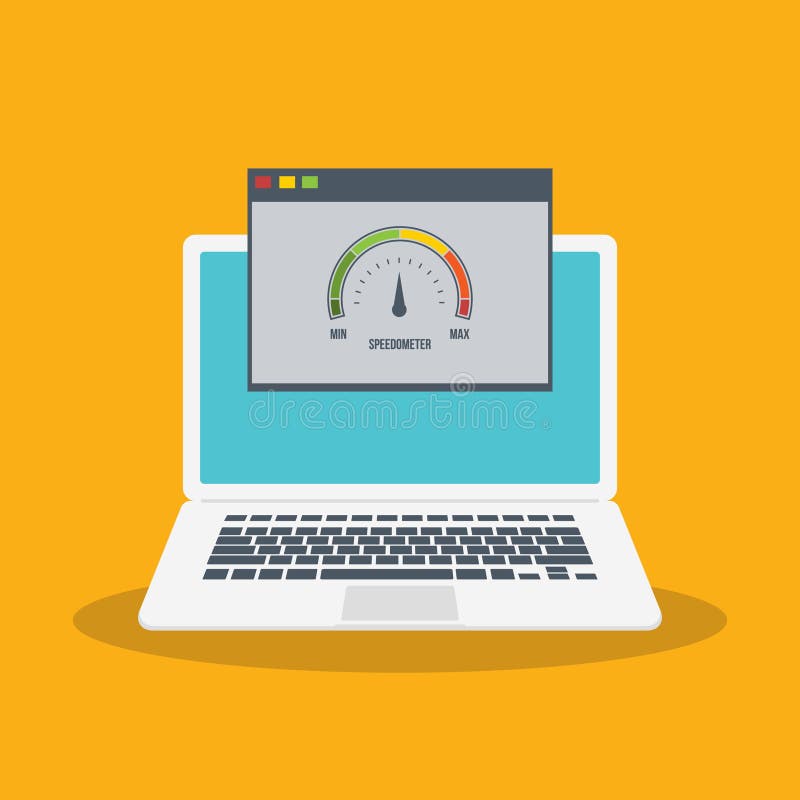 Speed Test on Laptop. Speedometer Internet Speed . Website Speed ...