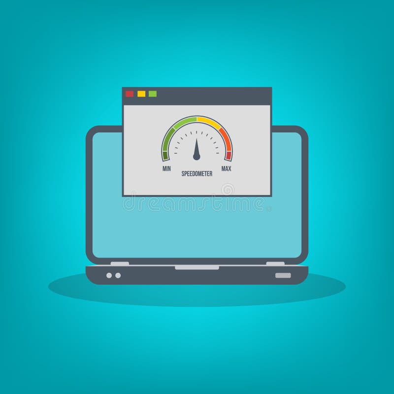 Speed Test on Laptop. Speedometer Internet Speed . Website Speed ...