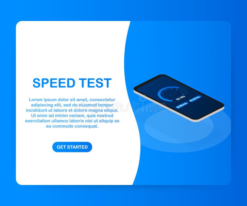 Speed Test on Smartphone. Speedometer Internet Speed 100 Mb. Website ...