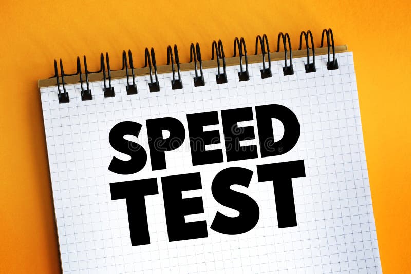 Speed Test Text on Notepad, Concept Background Stock Photo - Image of ...