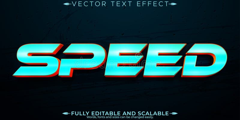 Speed Text Effect, Editable Race and Car Customizable Font Style Stock ...