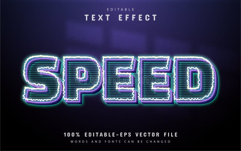 Speed Text Effect Neon Style Stock Vector - Illustration of digital ...