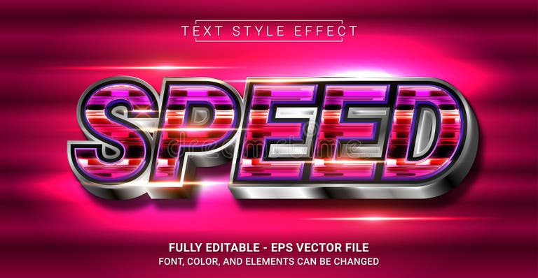 Speed Text Style Effect. Editable Graphic Text Template Stock Vector ...
