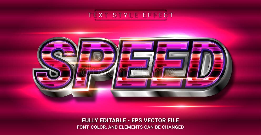 Speed Text Style Effect. Editable Graphic Text Template Stock Vector ...