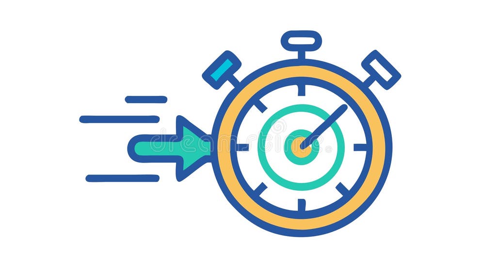 Speed To Target Icon Rapid Goal Attainment and Timely Execution, Vector ...