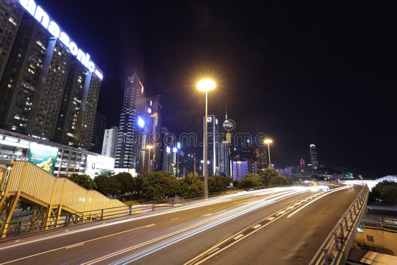 Speed Traffic Light Trails on High Way Gloucester Hk Editorial Image ...