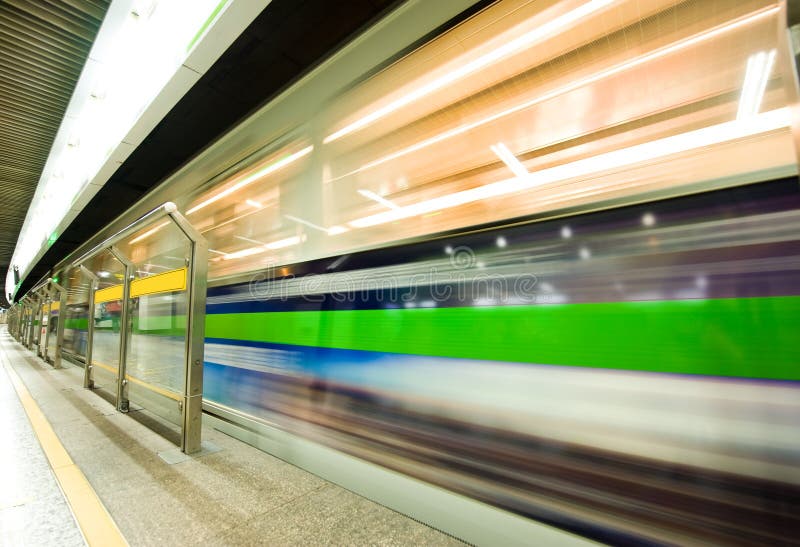 Speeding Subway Train stock image. Image of city, speeds - 1746625