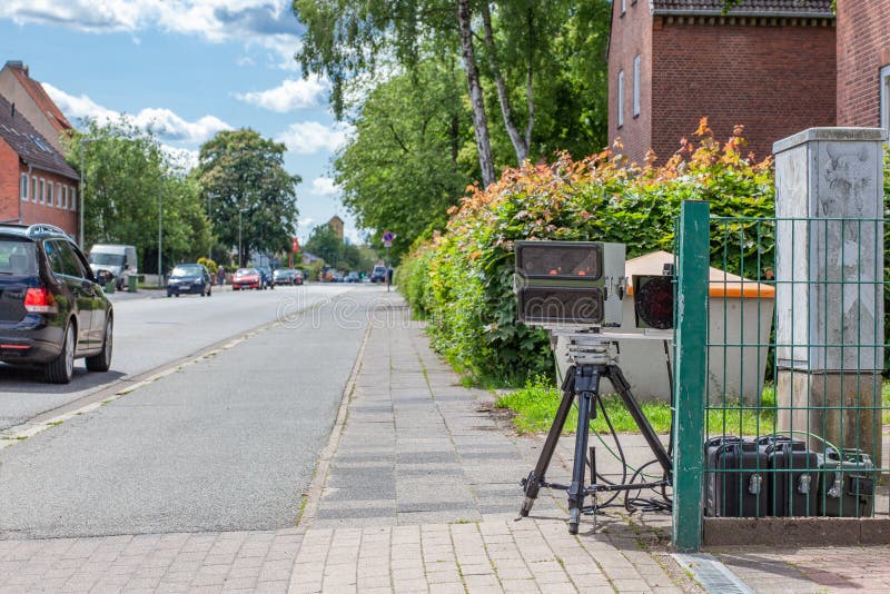 Speed Trap Waiting for Violation of Speed Limit Stock Photo - Image of ...