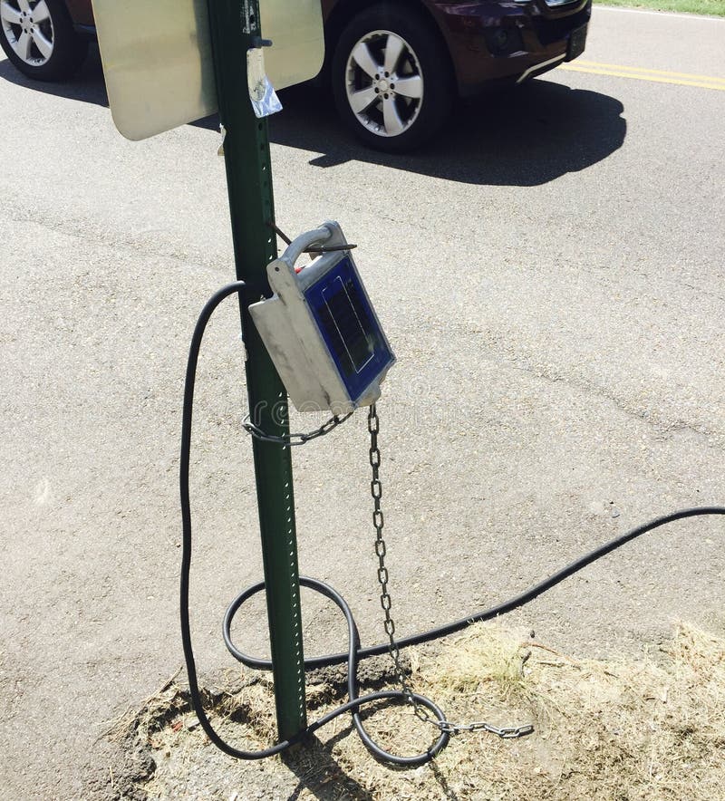 Speed Trap Zone and Traffic Control Device Stock Image - Image of ...