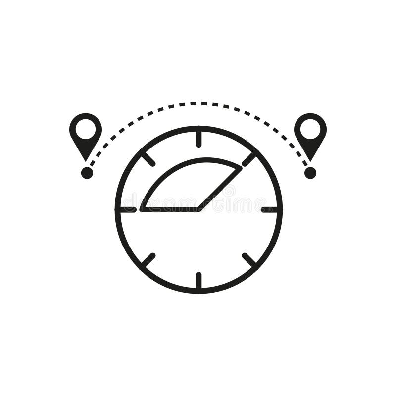 Speed Travel Icon. Clock Route Concept. Vector Location Dial. Time ...