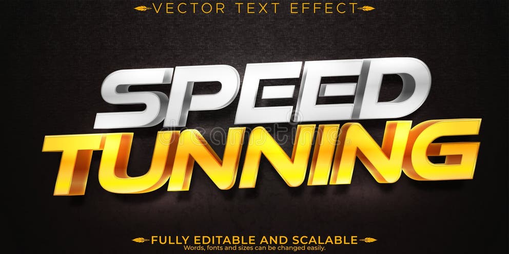 Speed Tuning Text Effect, Editable Race and Sport Text Style Stock Vector - Illustration of ...