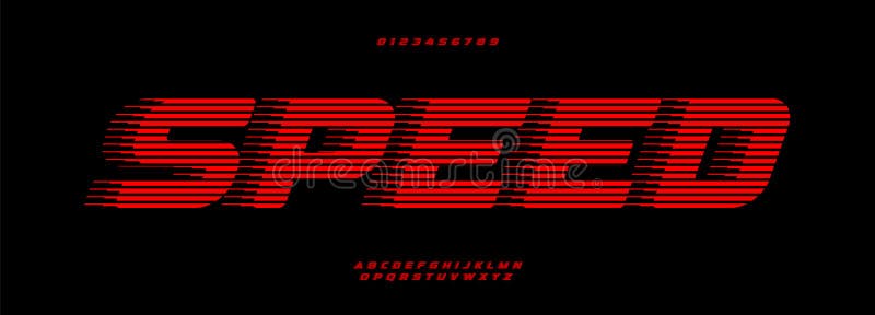 Speed Typeface, Streamlined Letters, Energetic Racing Font for Modern ...