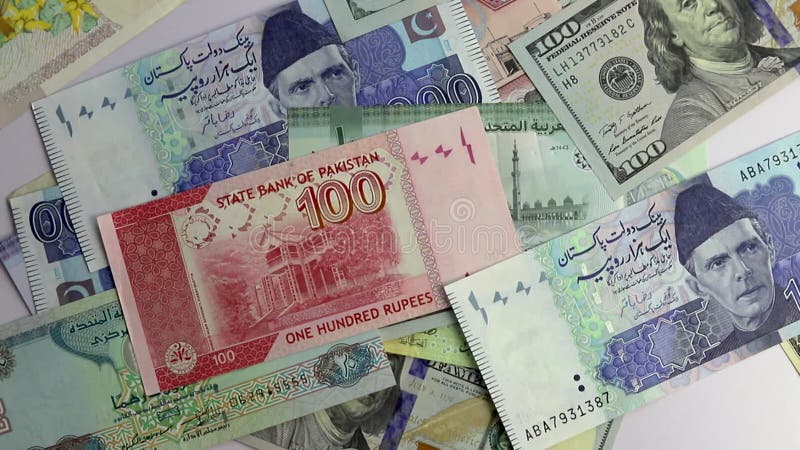 Speed Up of Mixed Currencies Banknotes Falling or Money Rain Concepts ...